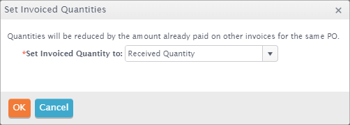AP Set Invoiced Quantity for All Items on Invoice