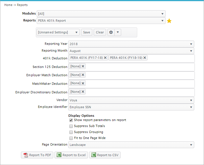 SSCO PERA 401k Report