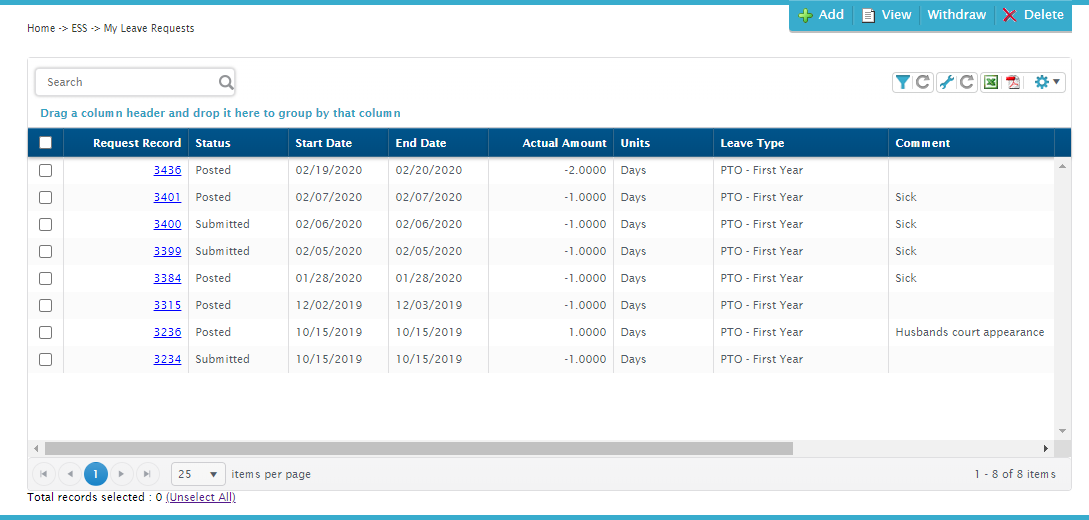 ESS Create a Leave Request