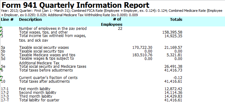 PY Form 941 Quarterly Information Report